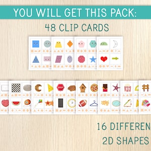 Shapes Clip Cards - Shapes Matching Activity - Toddler, Preschool ...