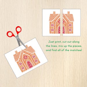 Gingerbread Houses Matching Game - Christmas Matching Activity ...