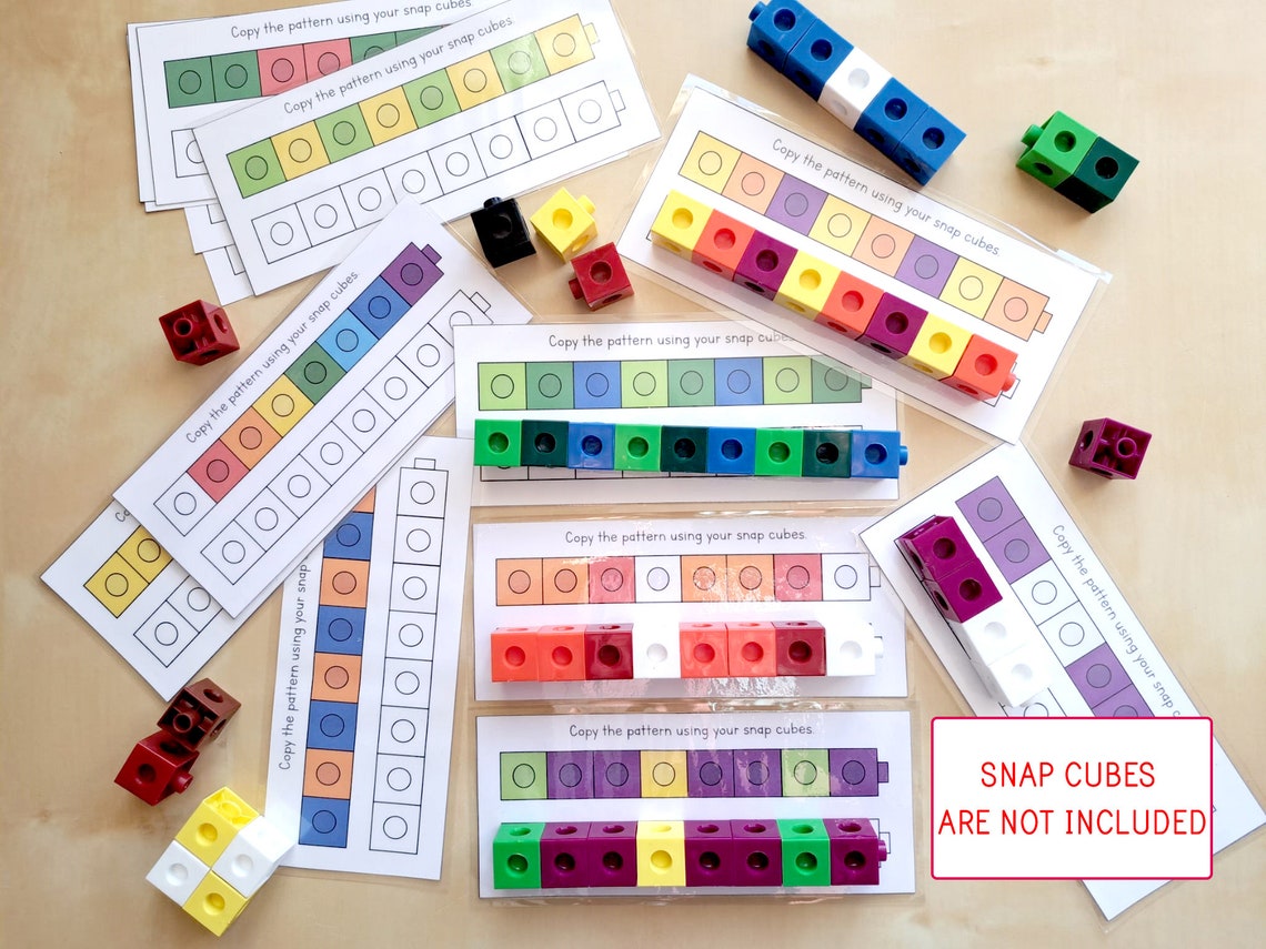 Patterns With Snap Cubes Pattern Copy Cards Counting or - Etsy