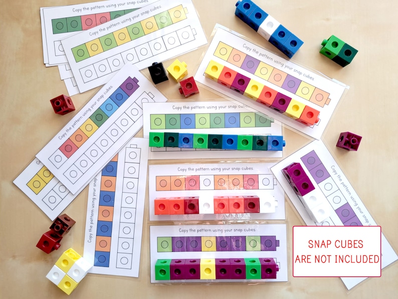 Patterns With Snap Cubes Pattern Copy Cards Counting or - Etsy
