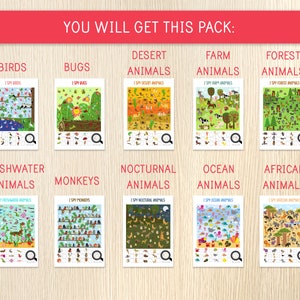 I Spy Animals 10 Seek and Find Games Counting Activity - Etsy