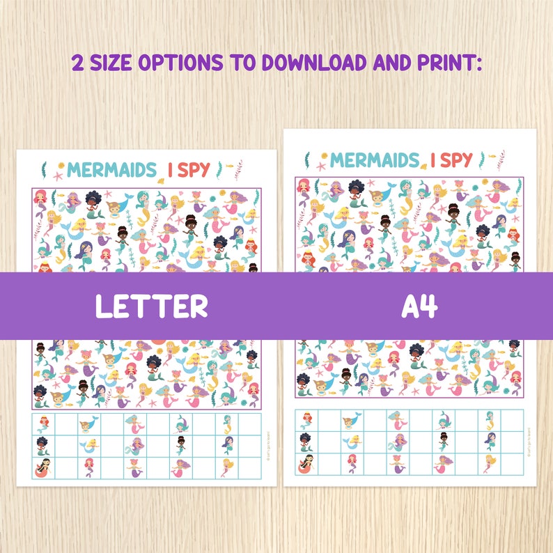 Mermaids I Spy Games, Look & Find, Counting Activity, Birthday Party ...