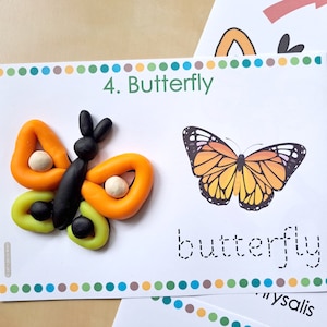 Butterfly Life Cycle Playdough Mats, Play Doh Activity, Preschool Game ...