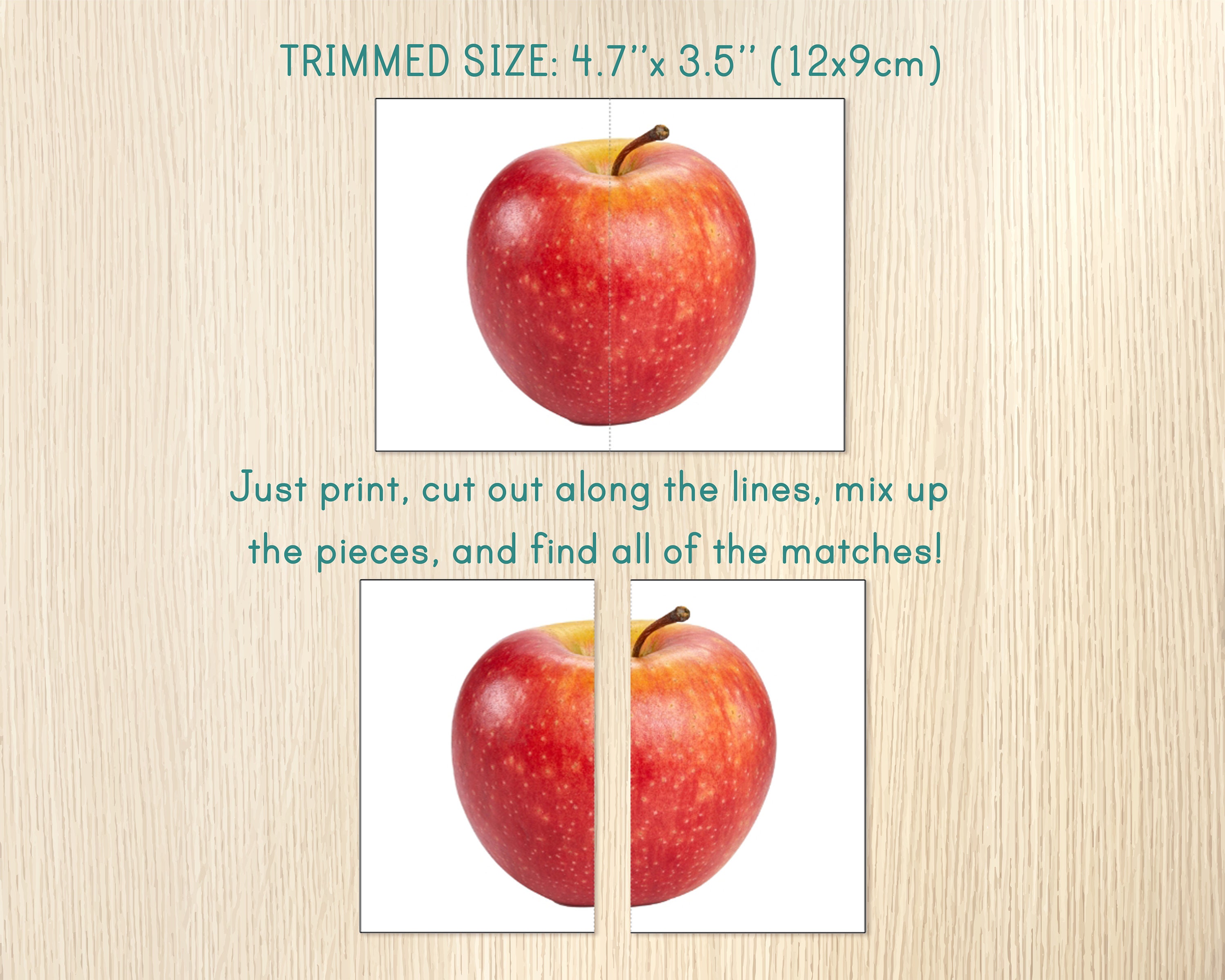 Fruit Puzzles Matching Cards Symmetry Montessori Activity - Etsy Canada