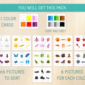 Color Sorting Cards, Color Matching, Montessori Activity, Toddler ...