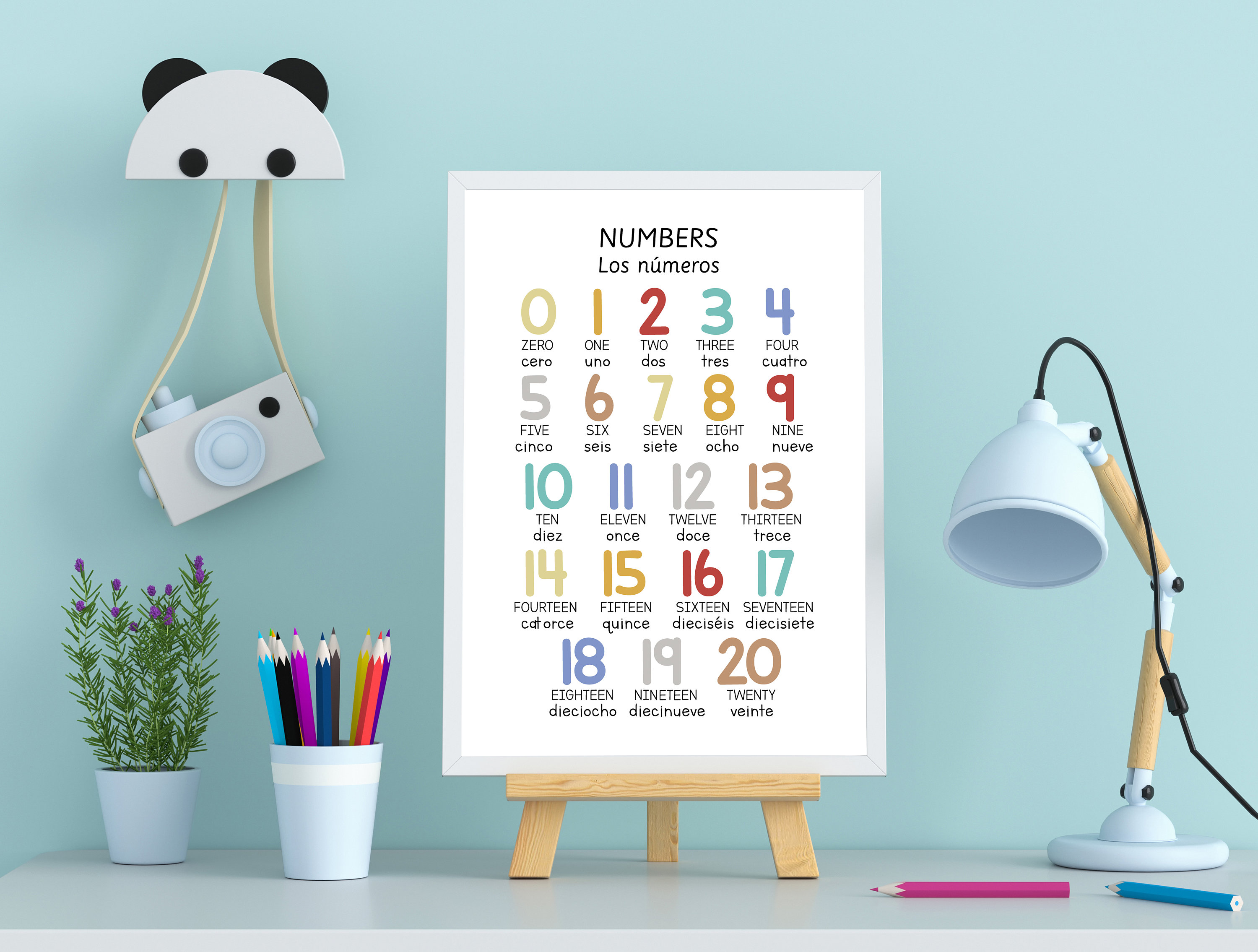 Numbers Poster in English & Spanish, Bilingual Poster, Classroom and ...