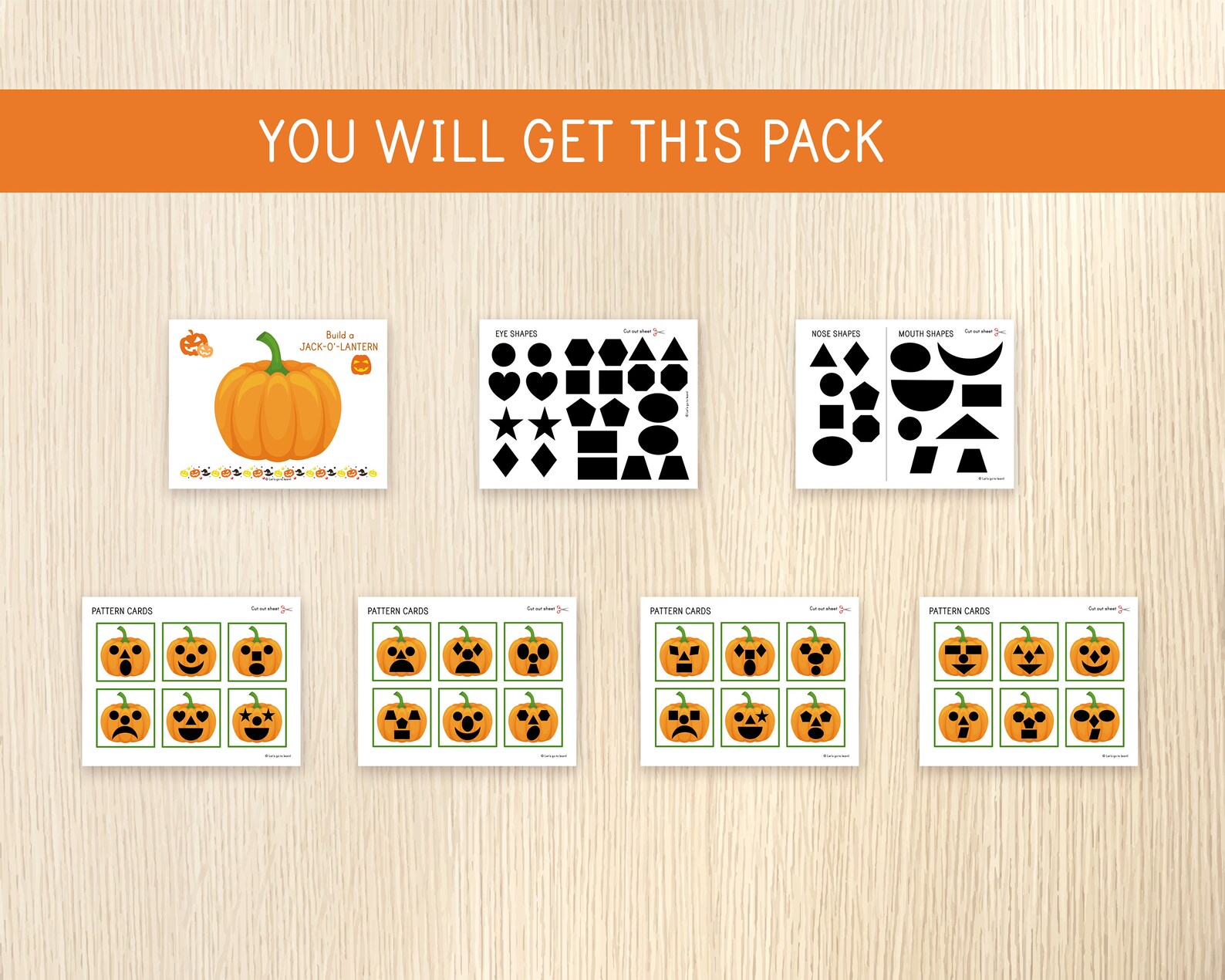 Build a Jack-o' Lantern Shapes Matching Activity - Etsy