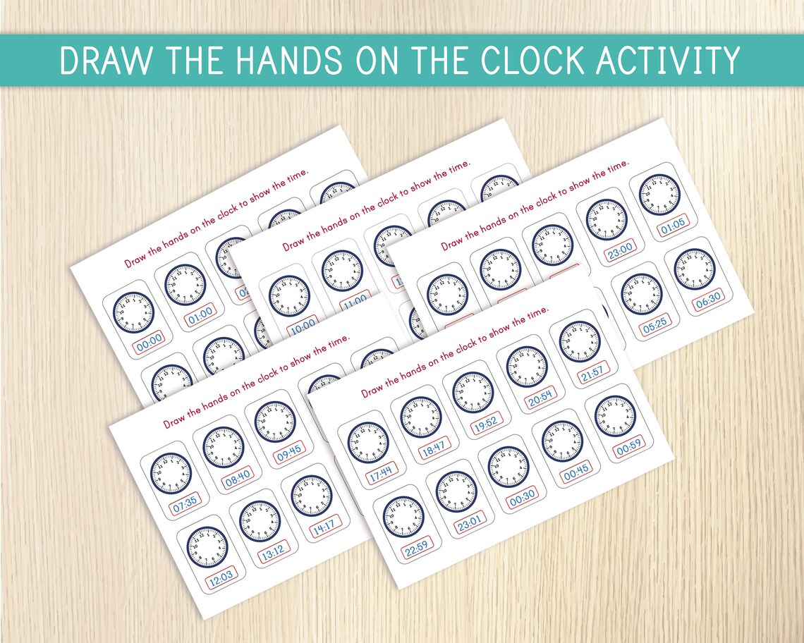 Telling Time Practice Analog & Digital Time Matching Game | Etsy