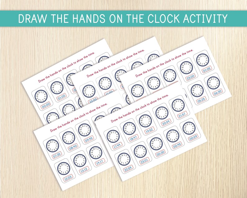 Telling Time Practice Analog & Digital Time Matching Game | Etsy