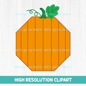 Pumpkin Shapes Clipart Set - 2D Shapes PNG - Fall, Autumn Pumpkins ...
