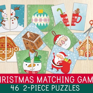 Christmas Matching Games 2 Piece Puzzles for Toddlers & - Etsy Australia