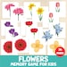 Flowers Memory Game - 36 Cards - Matching Activity - Toddler, Preschool ...