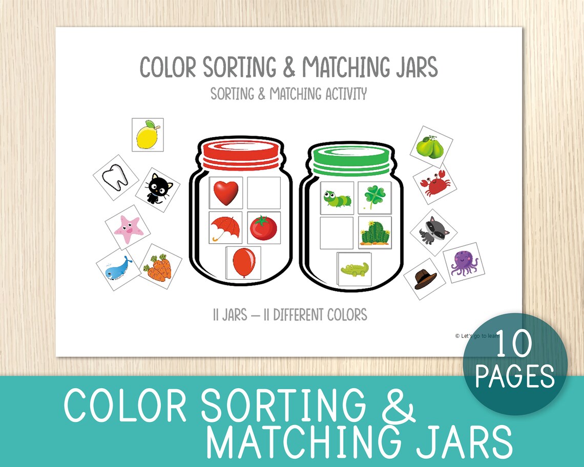 Color Sorting & Matching Jars 11 Different Colors Matching | Etsy