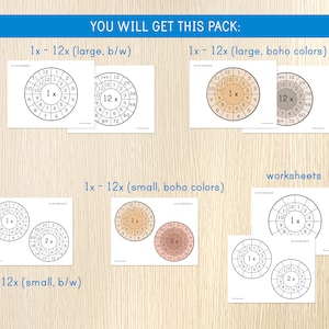 Multiplication Wheels and Worksheets, 1 to 12 Times Tables, Math ...