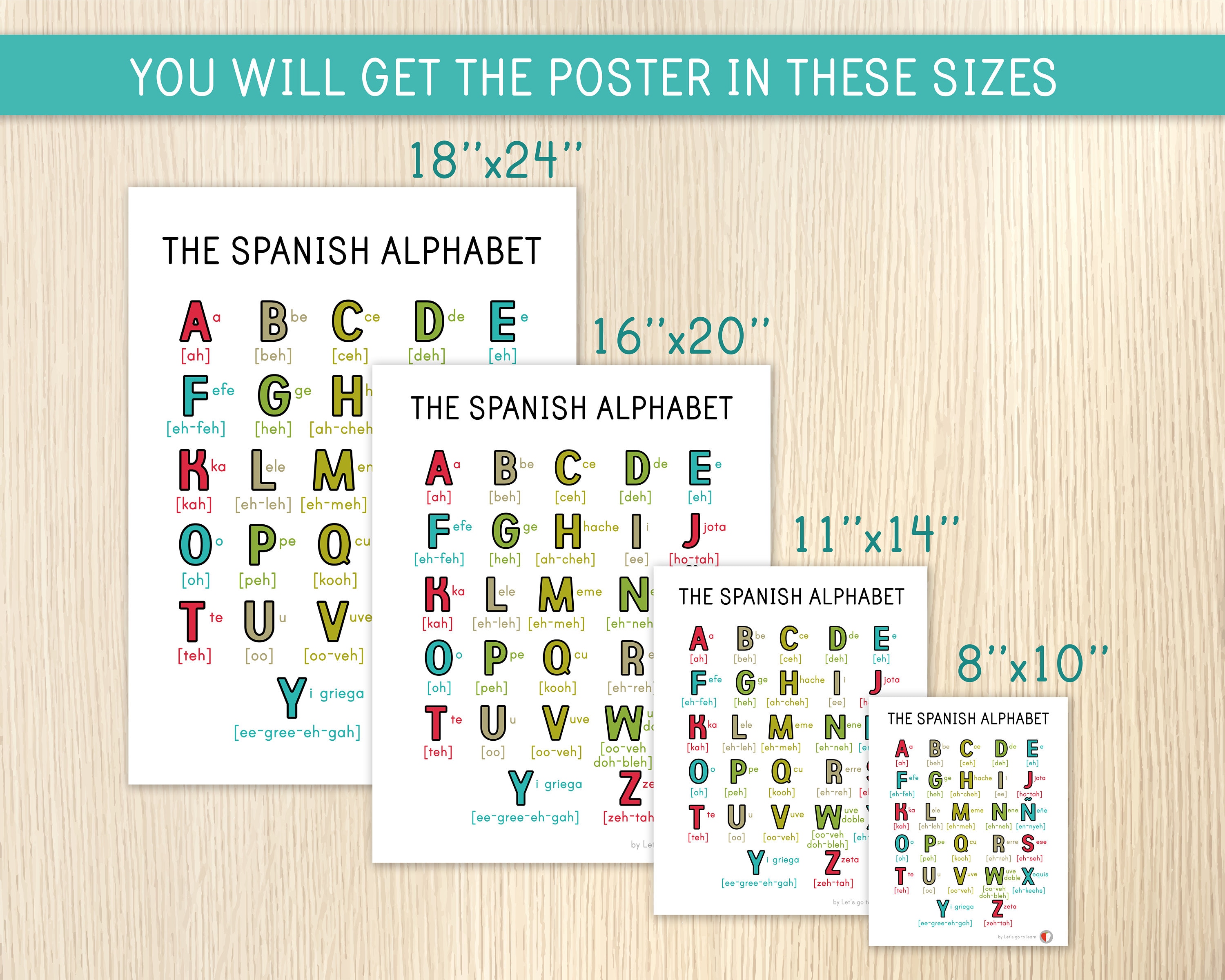 Spanish Alphabet BUNDLE, 27 Flashcards, 1 Chart & 1 Pronunciation ...