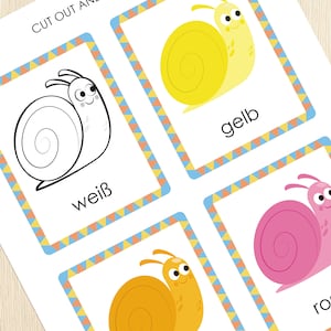 Color Flashcards in German, German Vocabulary, Preschool, Kindergarten ...