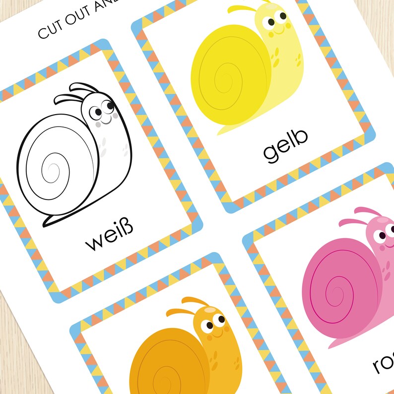 Color Flashcards in German, German Vocabulary, Preschool, Kindergarten ...