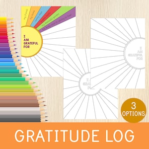 Gratitude Sun Log - Sun Ray Bullet Journal - Mindfulness Template ...