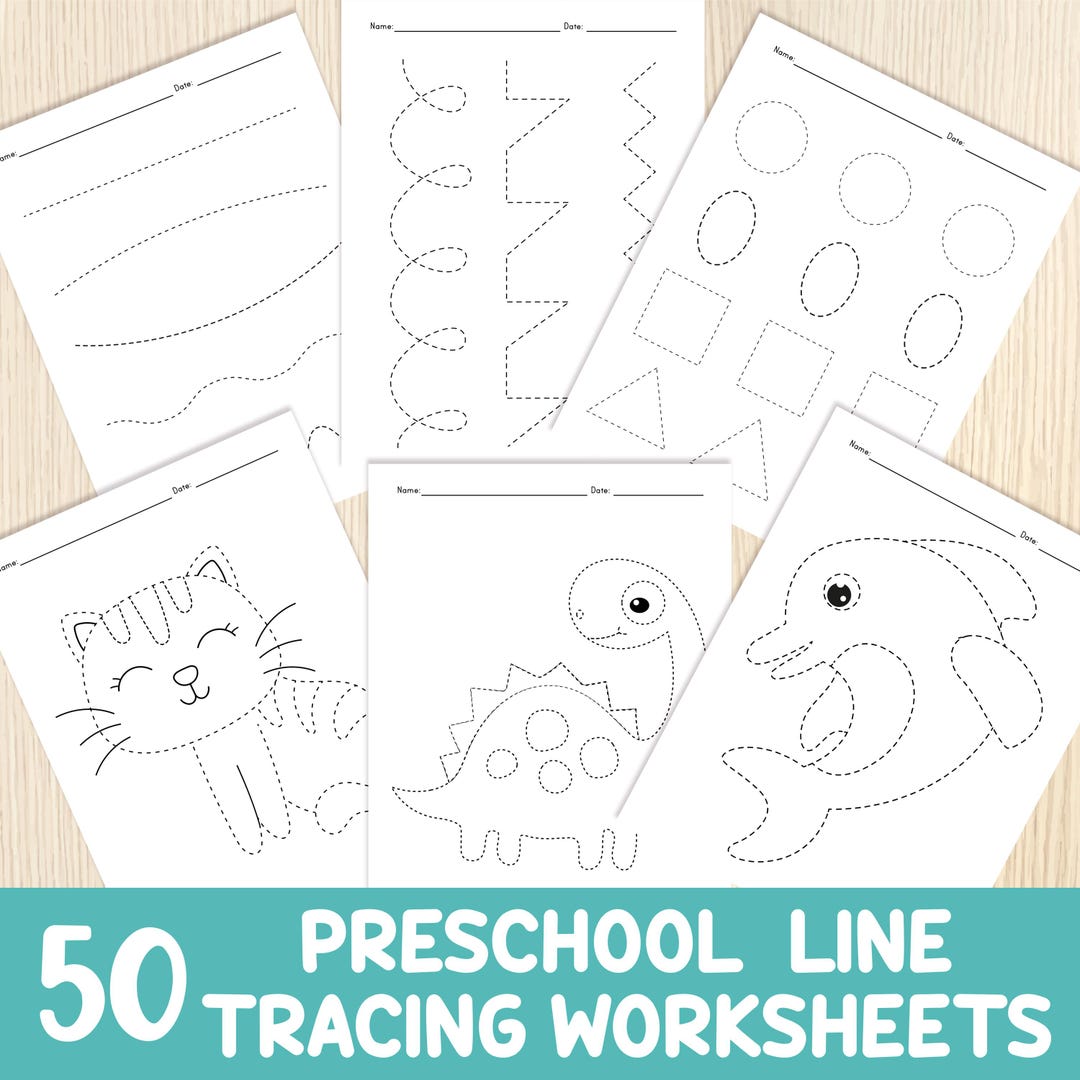 Preschool Line Tracing Worksheets Bundle - Pre-writing & Handwriting ...