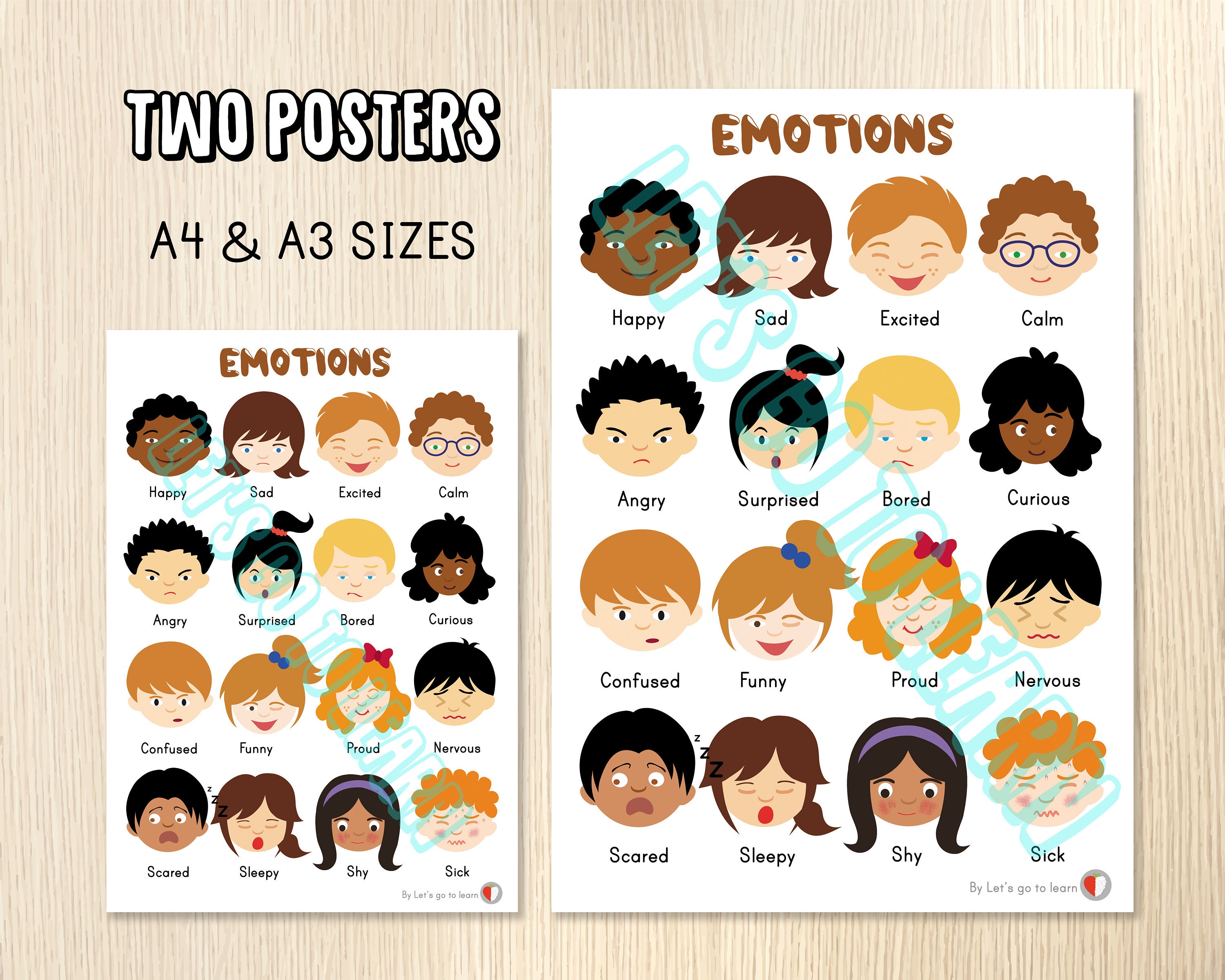 Emotions Poster - Feelings for Kids - Printable Classroom Wall Art ...