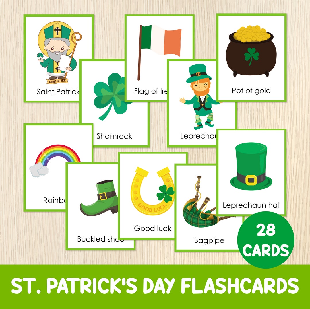 St. Patrick's Day Flashcards - English Vocabulary Cards - Educational ...