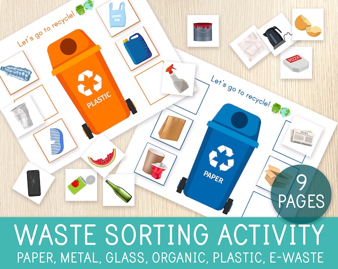 Waste Sorting Busy Book Printable Game,trash Sorting Activity Worksheet ...