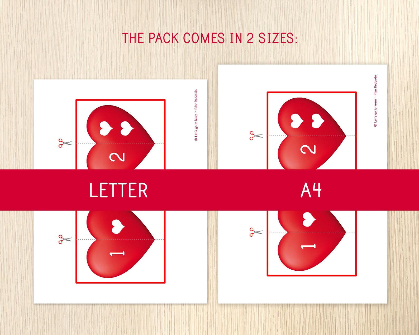 Numbers and Hearts Matching Game Numbers 1-20 - Etsy