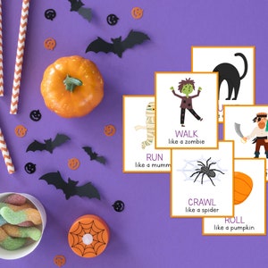 Halloween Movement Cards, Gross Motor Skills, Preschool & Kindergarten ...