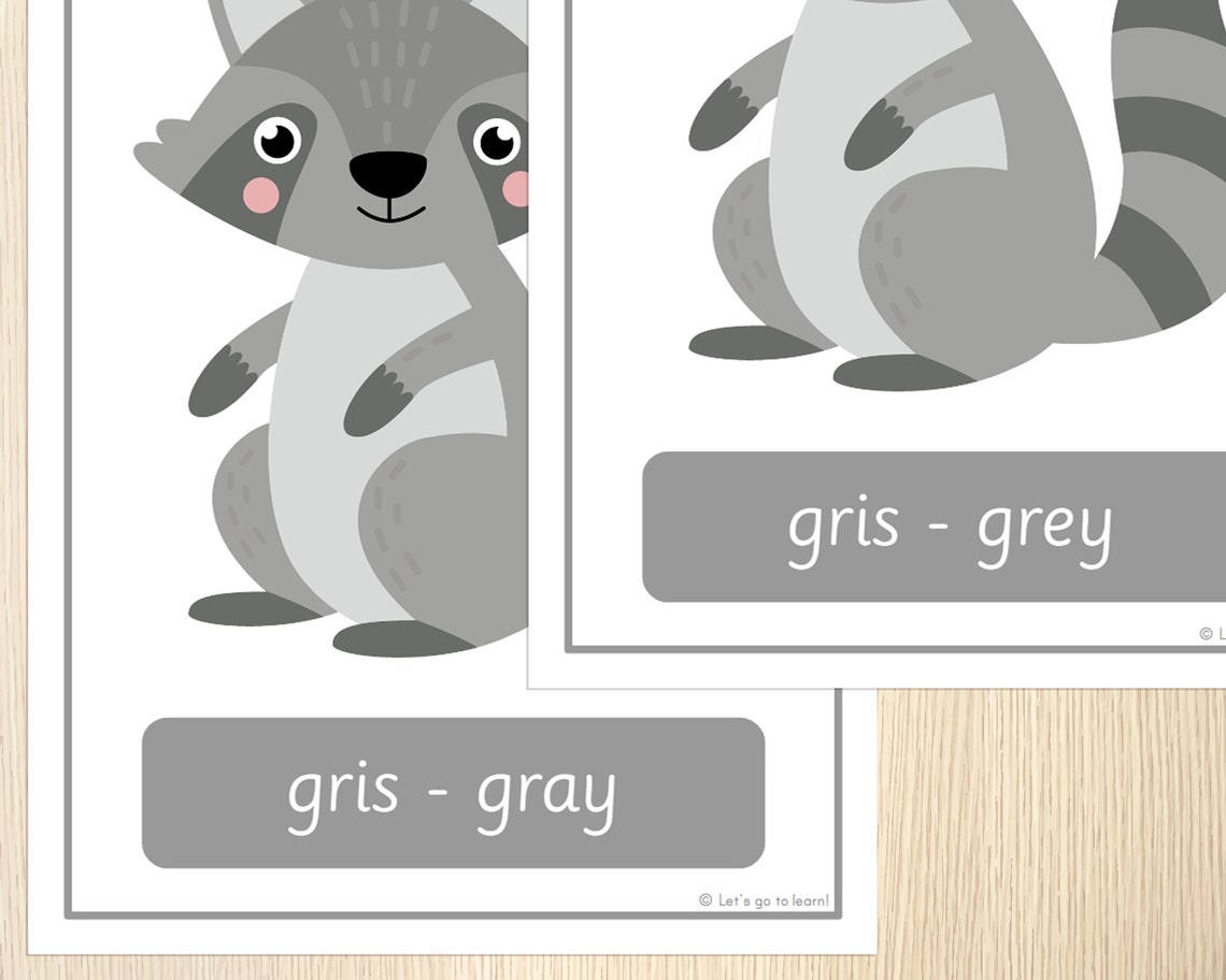 Colors Flashcards and Posters Spanish and English Bilingual | Etsy