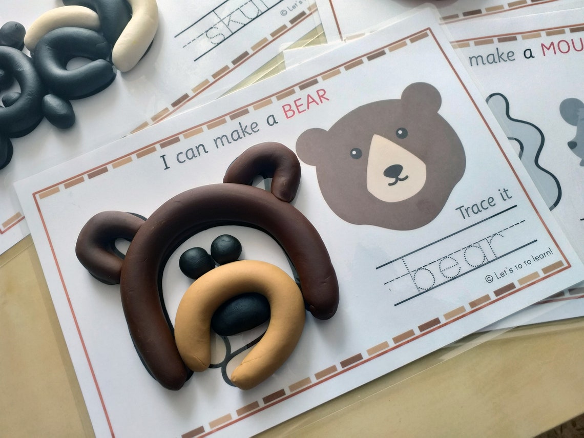 Forest Animals Playdough Mats Play Dough Activities - Etsy