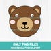 Bear Shapes Clipart Cute Bear Face Geometric Shapes 15 PNG Files ...