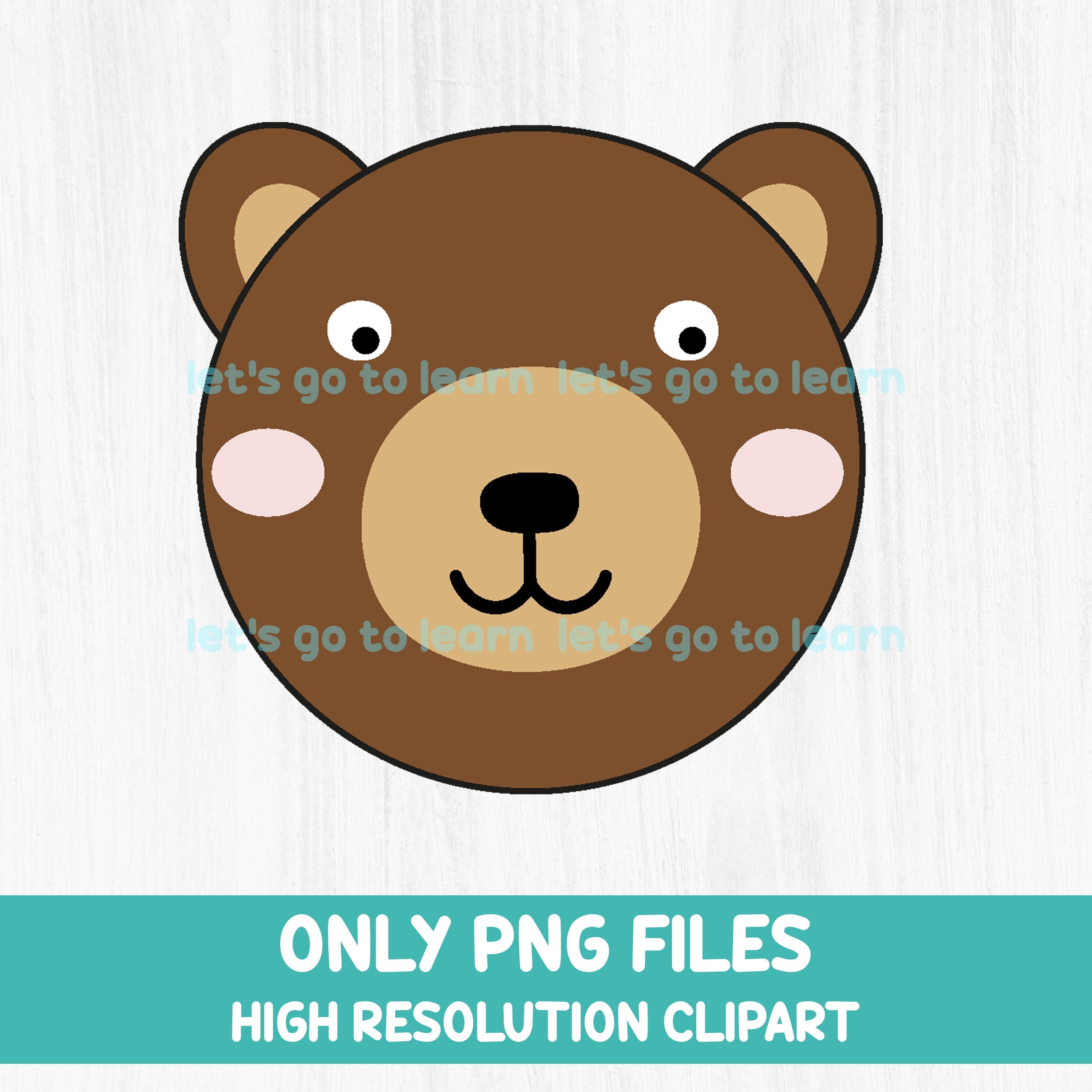 Bear Shapes Clipart | Cute Bear Face Geometric Shapes | 15 PNG Files ...