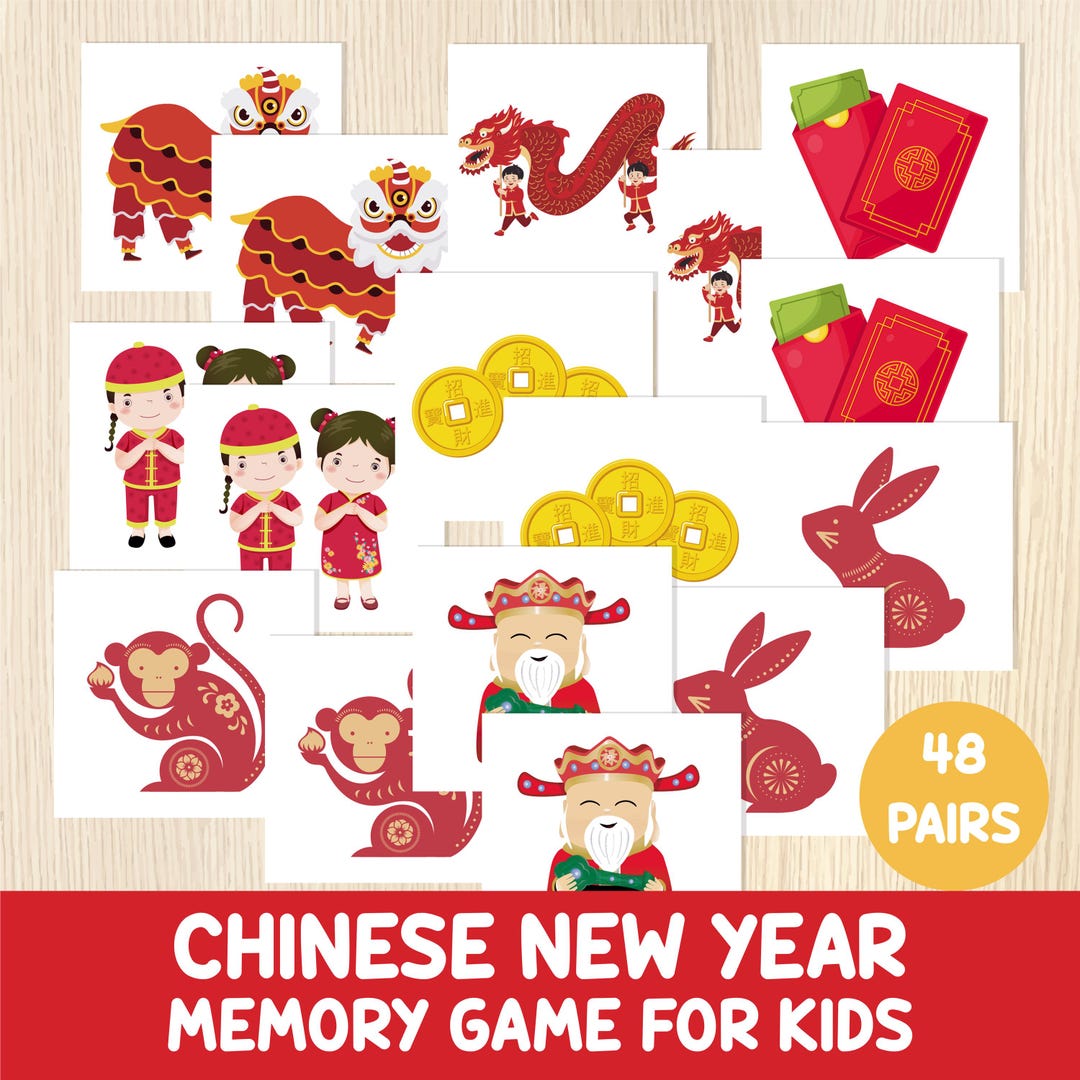 Chinese New Year Memory Game - Lunar New Year Matching Activity ...