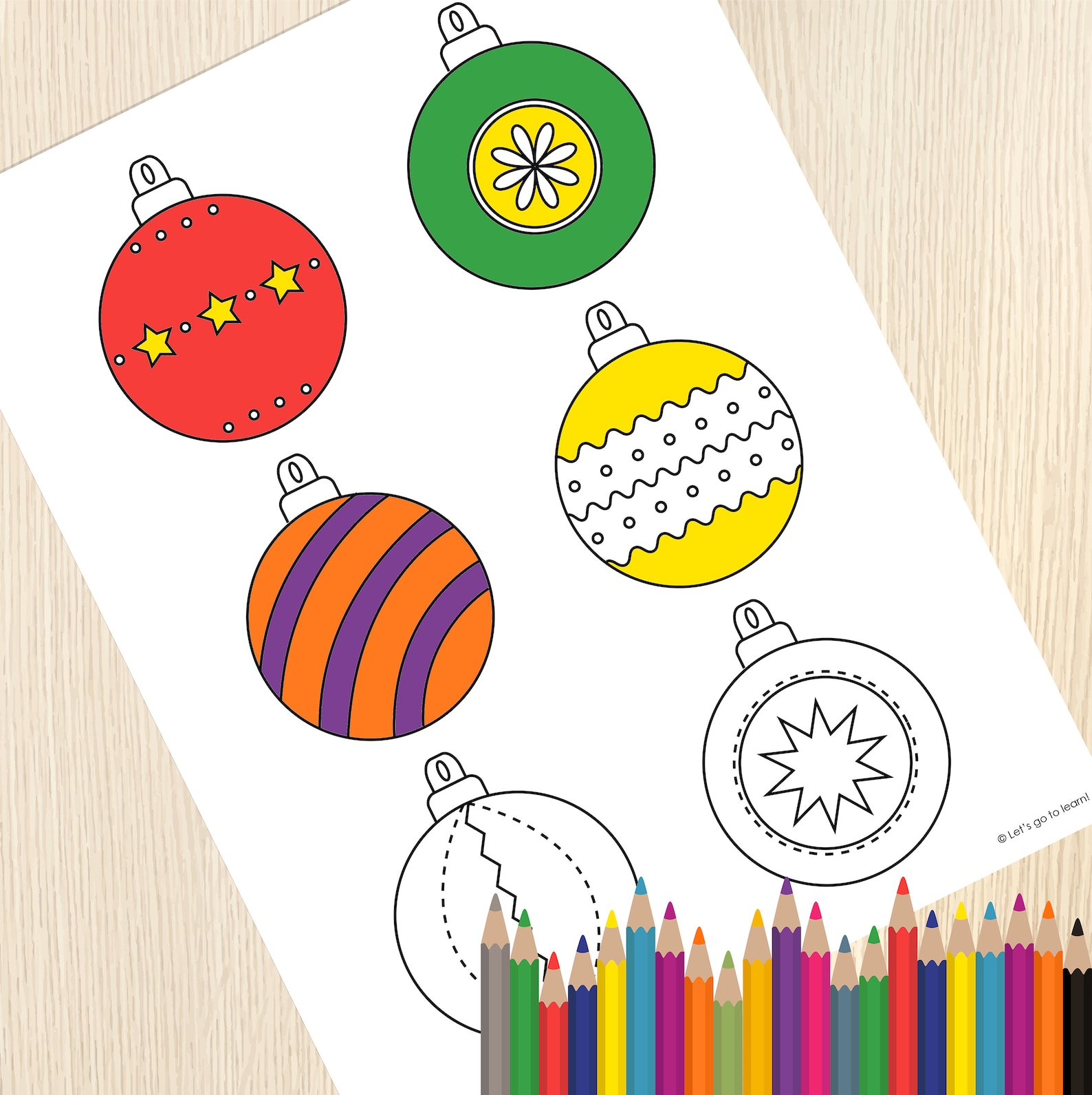Christmas Ornaments Coloring Pages, Christmas Baubles, Christmas Balls ...