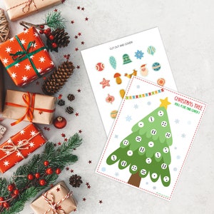 Christmas Roll and Cover Printable Game, Christmas Tree, Xmas Dice Game ...