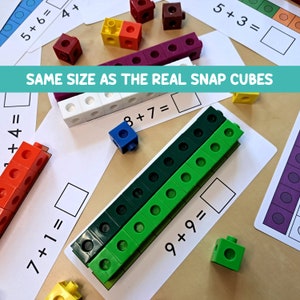 Addition With Snap Cubes, 37 Cards, Math Centers, Counting Activity ...