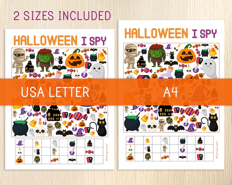 Halloween I Spy, Seek and Find, Look and Find, 2 Games, Counting ...