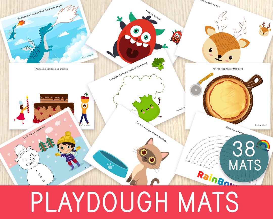 Playdough Mats Bundle - 38 Printable Mats - Modeling Dough Activities ...