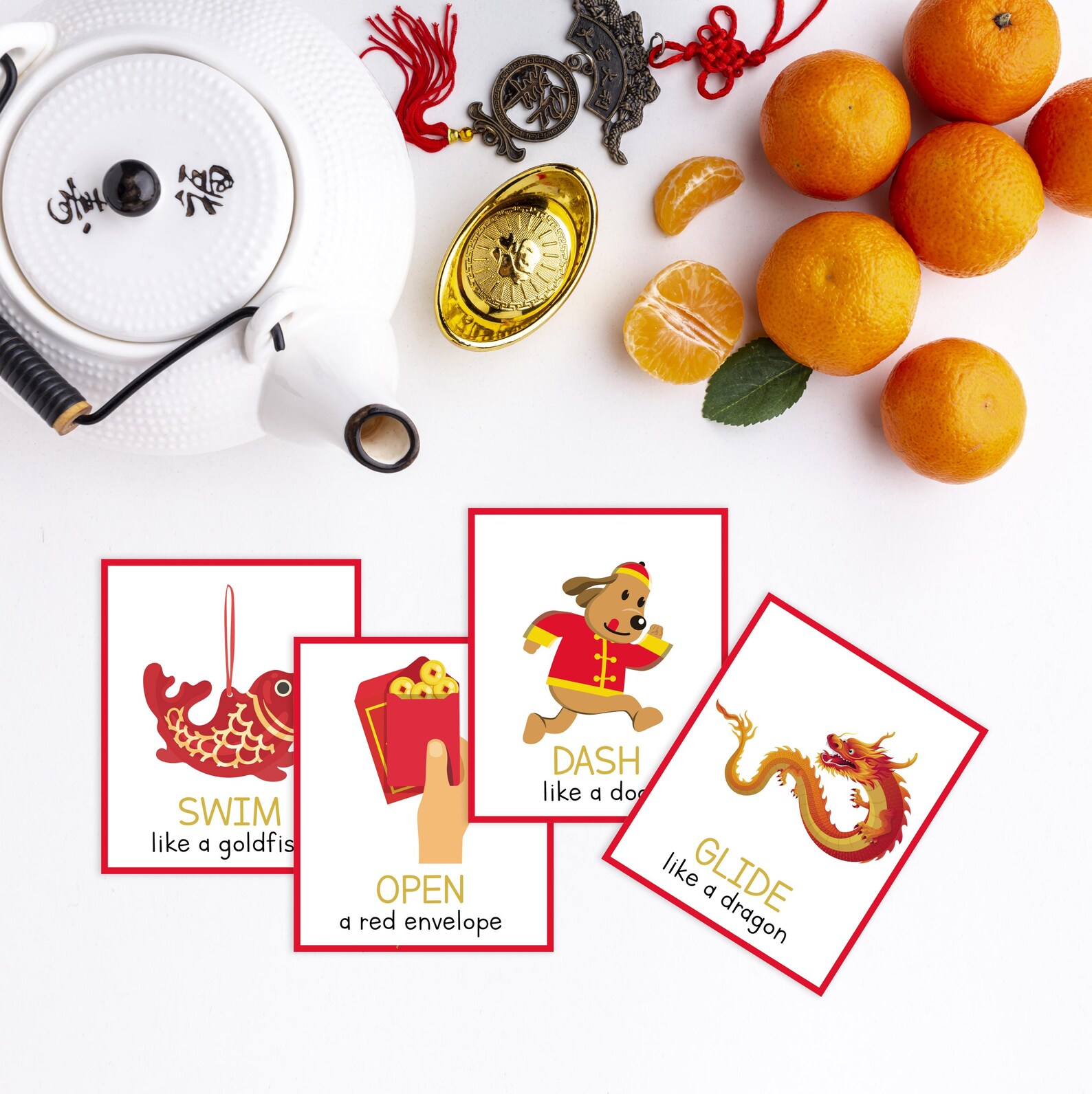 Chinese New Year Movement Cards - Lunar New Year Gross Motor Activity ...