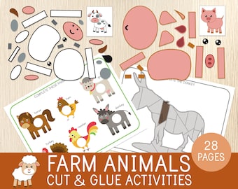 Squishmallow Animals Cut & Glue Activities, Scissor Skills, Cutting ...