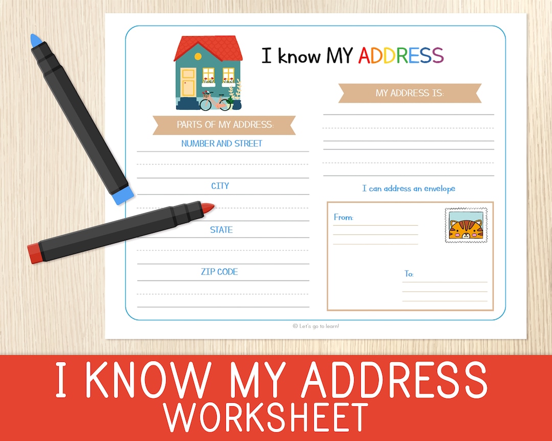 Address Activity for Kids - I Know My Address Worksheet - Address ...