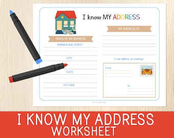 Address Kids Activity Address Practice I Know My Address & - Etsy