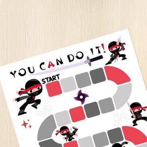 Ninja Reward Chart - Cute Ninja Sticker Chart - Toddler, Preschool Kids ...