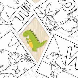 Dinosaurs Coloring & A-Z Alphabet Letter Tracing Worksheets ...