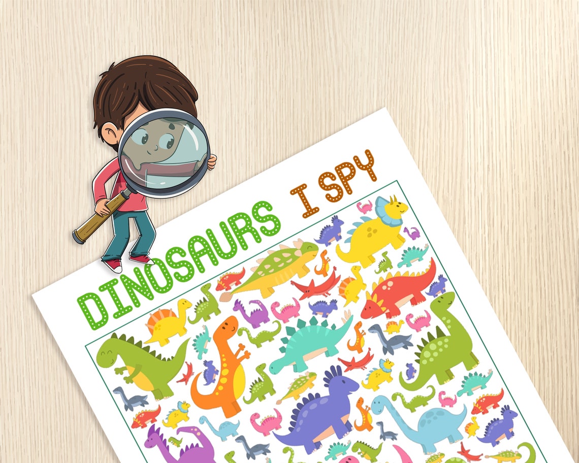 Dinosaurs I Spy Seek and Find Look and Find 2 Printable - Etsy