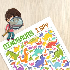 Dinosaurs I Spy, Seek and Find, Look and Find, 2 Printable Games, Party ...
