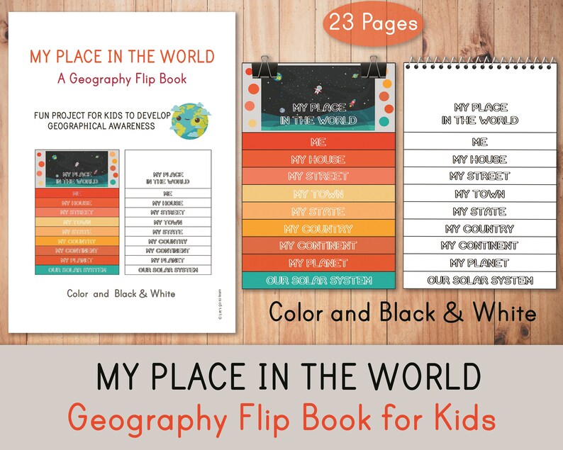 My Place in The World Geography Flip Book Fun Project | Etsy