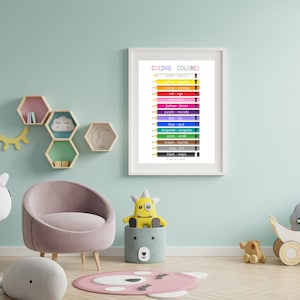 English-spanish Colors Poster, Printable Poster, Bilingual Resource ...