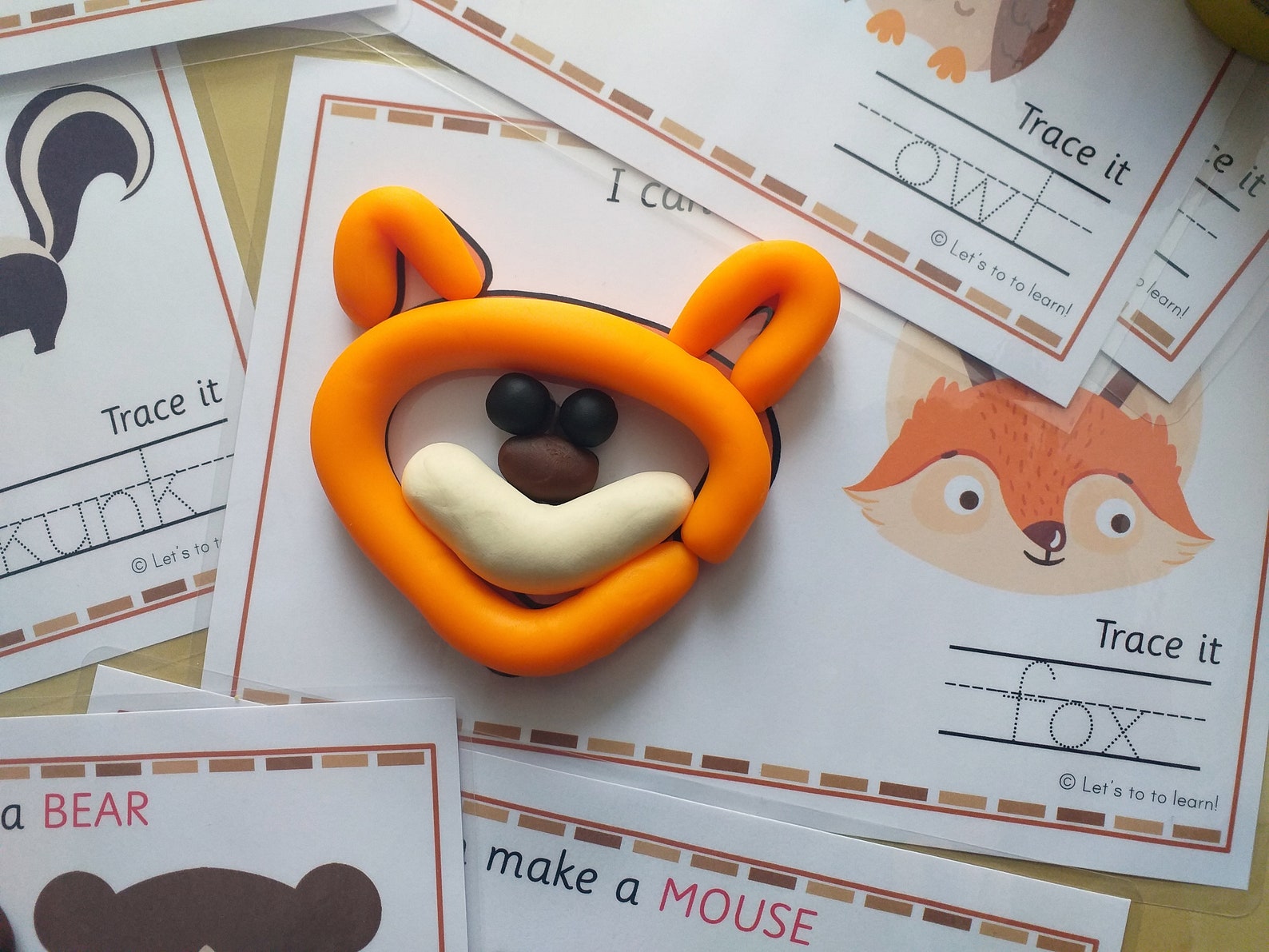 Forest Animals Playdough Mats Play Dough Activities - Etsy