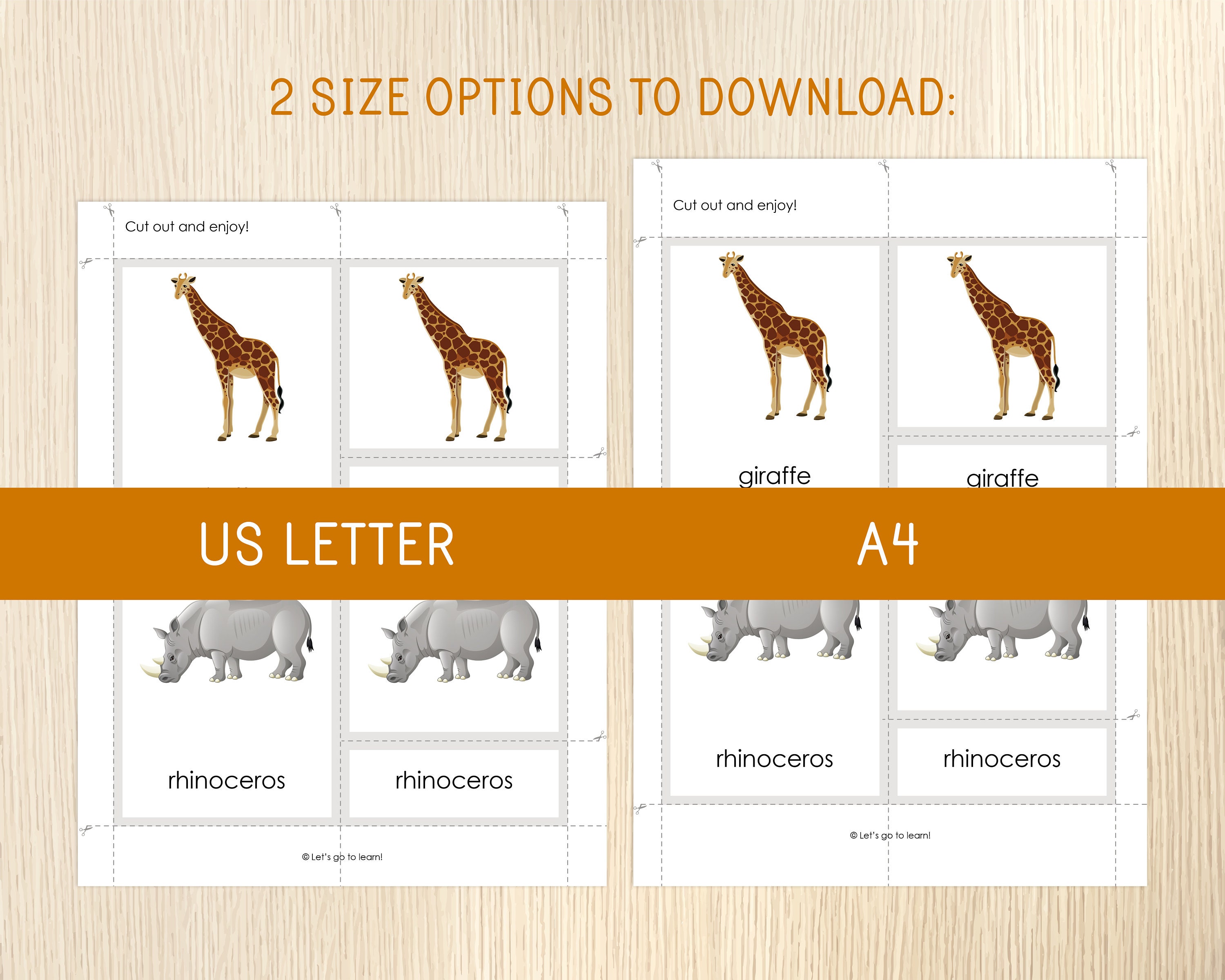 African Animals 3-part Cards - Nomenclature Cards - Africa Unit Study ...